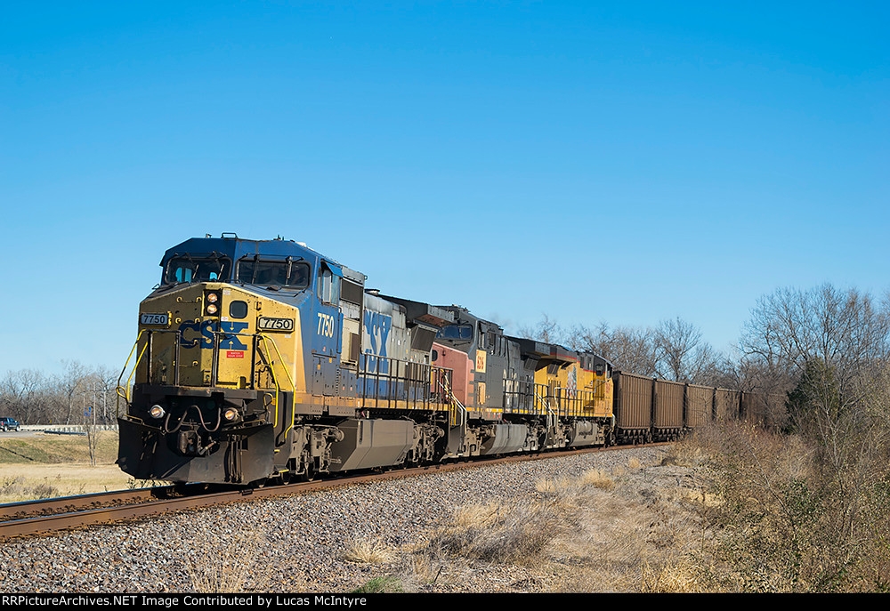CSXT 7750 westbound UP empty coal train